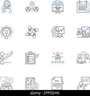 Computational program line icons collection. Algorithm, Code, Function, Iteration, Logic, Matrix ...
