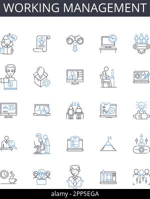 Production oversight line icons collection. Oversight, Management ...