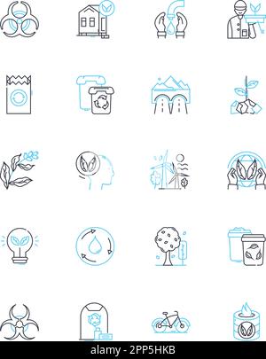 Environmental awareness linear icons set. Sustainability, Conservation ...