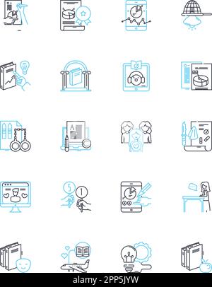 Trademark infringement linear icons set. Trademark, Infringement, Legal ...