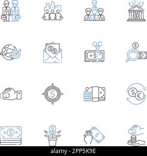 Expense management line icons collection. Budgeting, Accounting ...