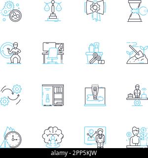 Guiding linear icons set. Mentorship, Direction, Counseling, Navigation ...