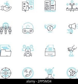 Entrepreneurial Ace linear icons set. Visionary, Innovative, Risk-taker ...