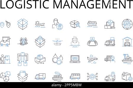 Stockpiling management line icons collection. Inventory, Storage ...