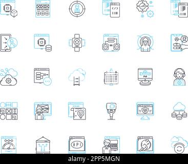 Customer profiling linear icons set. Demographics, Segmentation, Behavior, Interest, Needs ...