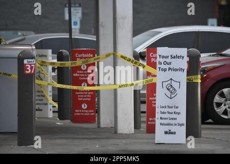 Crime scene tape blocks off the area, in Chicago at a shooting that ...