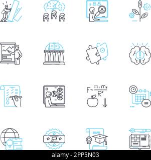 Clever learning linear icons set. Innovative, Resourceful, Strategic ...