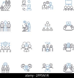 Mergers and acquisitions line icons collection. Technique, System ...