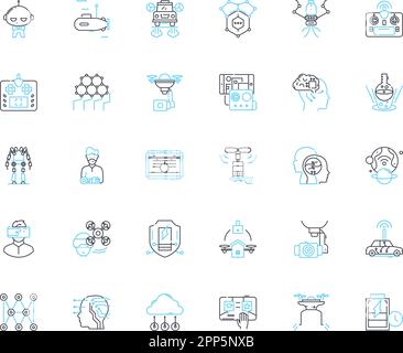 Smart dispatch linear icons set. Efficiency, Automation, Optimization, Speed, Coordination, Real ...