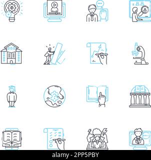 Lifelong Learning linear icons set. Growth, Exploration, Curiosity ...