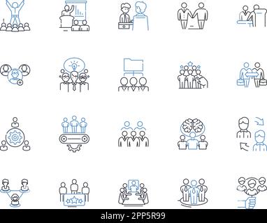 Relationship building line icons collection. Trust, Communication ...