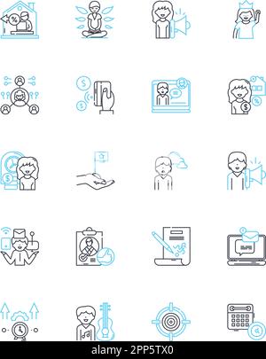 Employees line icons signs set. Design collection of Workers, Employees ...