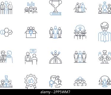 Socializing line icons collection. Interaction, Mingling, Bonding ...