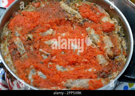 Pile of filled cabbage leaves wrap stuffed Egyptian mahshi and filled ...