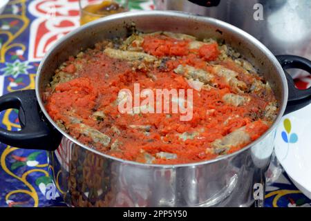 Pile of filled cabbage leaves wrap stuffed Egyptian mahshi and filled ...