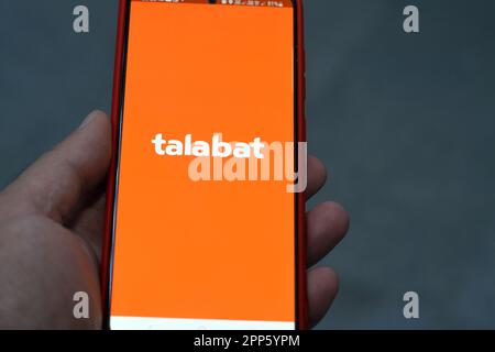Cairo, Egypt, April 8 2023: Talabat mart application, online food ...