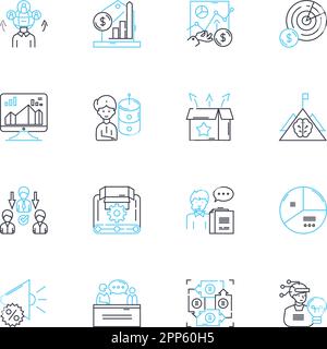 Control linear icons set. Dominance, Manipulation, Supremacy, Authority ...