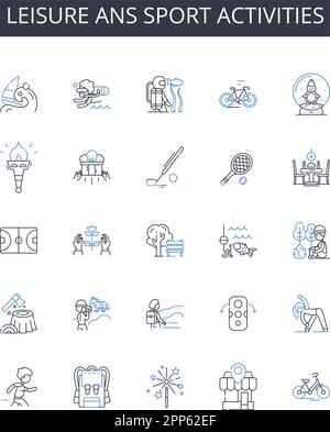 Leisure ans sport activities line icons collection. Recreation ...
