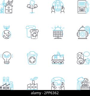 Conservation intelligence linear icons set. Sustainability, Environment ...