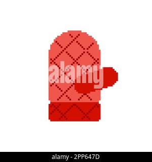 Hot glove pixel art. 8 bit Kitchen utensil pixelated. Vector ...