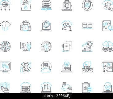Community oversight linear icons set. Accountability, Transparency ...
