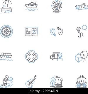 Pilgrimage line icons collection. Devotion, Sacred, Journey, Faith ...