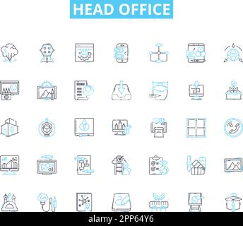 Administrative core linear icons set. Management, Leadership ...
