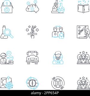 Innovative school linear icons set. Creativity, Futuristic ...