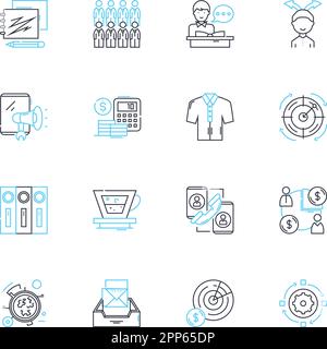 Program Managers linear icons set. Leadership, Coordination ...
