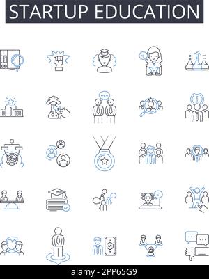 Launching orientation line icons collection. Launchpad, Kickoff ...