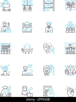 Workspace line vector icons and signs. Workplace, Desk, Area, Room ...
