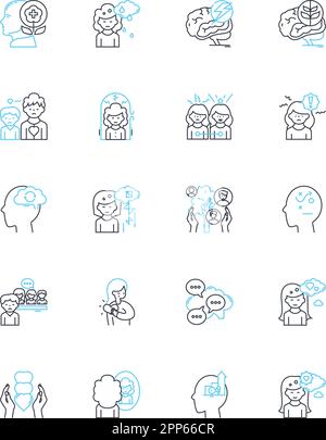 Memory line vector icons and signs. Retention, Remembrance, Cache ...