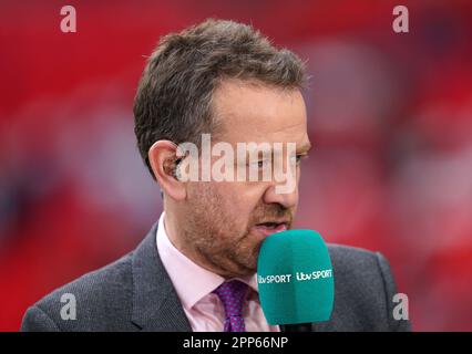 ITV Sport presenter Mark Pougatch during the international friendly ...