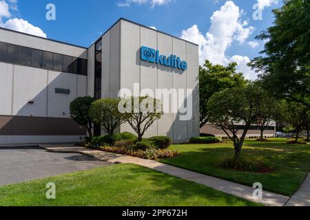 A Kulite sign is seen at the company's World Headquarters in Leonia ...