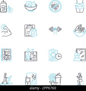 Run sprints linear icons set. Speed , Acceleration , Endurance ...