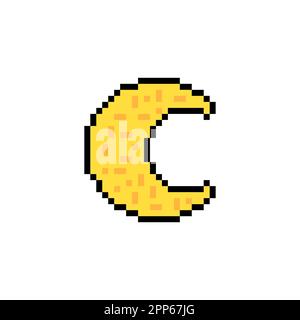 Moon pixel art isolated. 8 bit pixelated Vector illustration Stock ...