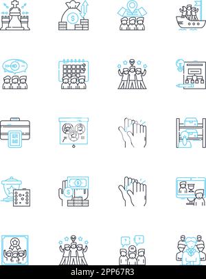 Task force linear icons set. Enforcement, Security, Prevention ...