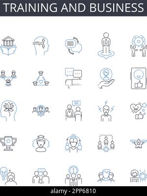 Instruction market line icons collection. Tutoring, Learning, Guidance ...