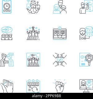 Strategic ideas linear icons set. Innovation, Planning, Vision ...