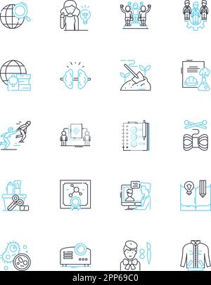 Curriculum linear icons set. Education, Learning, Syllabus, Pedagogy ...