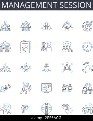 Strategic planning session line icons collection. Visioning, Mission ...