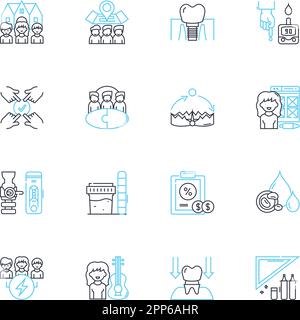 Posture Control linear icons set. Alignment, Balance, Stability ...