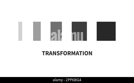 Transform, transformation icon. Abstract geometric transformation logo ...