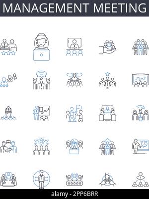 Administrative assembly line icons collection. Governance, Leadership ...