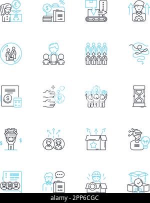 Fiscal oversight linear icons set. Accountability, Budgeting ...