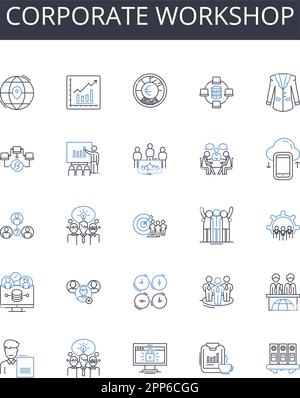 Corporate Workshop line icons collection. Training, Teamwork ...