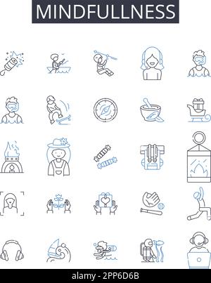Mindfullness line icons collection. Self-awareness, Introspection, Self ...
