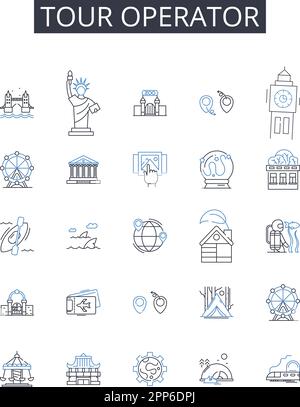 Journey arranger line icons collection. Route, Map, Guide, Planner ...