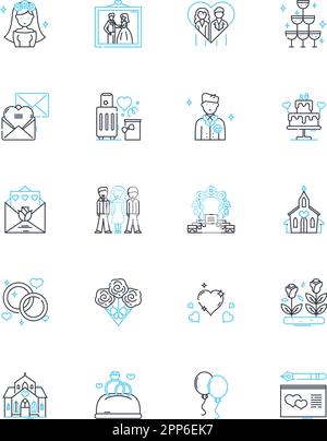 Ceremony linear icons set. Ritual, Celebration, Tradition ...