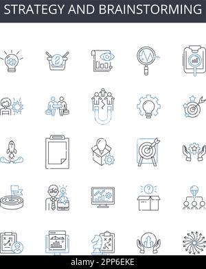 Devising and creating line icons collection. Innovation, Design ...